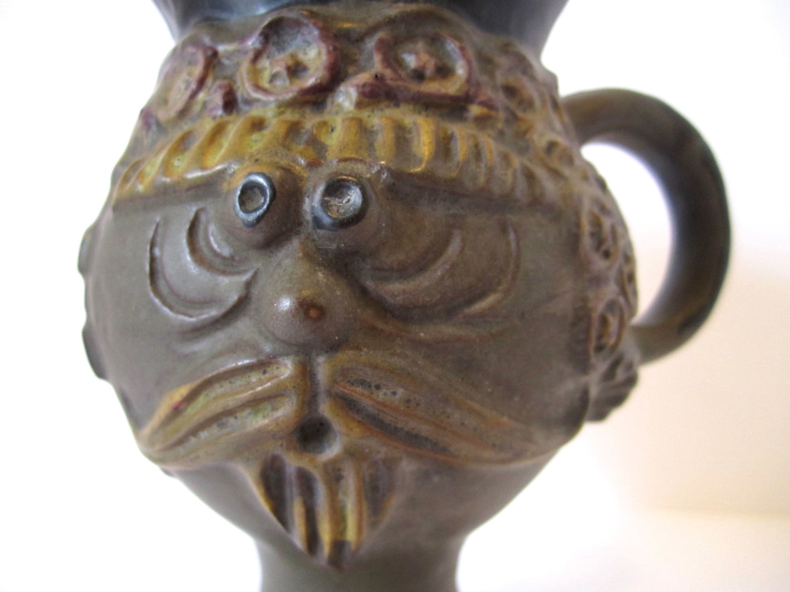 Vintage B. Welsh Folk Art Pottery Face Mug Coffee Cup - Etsy