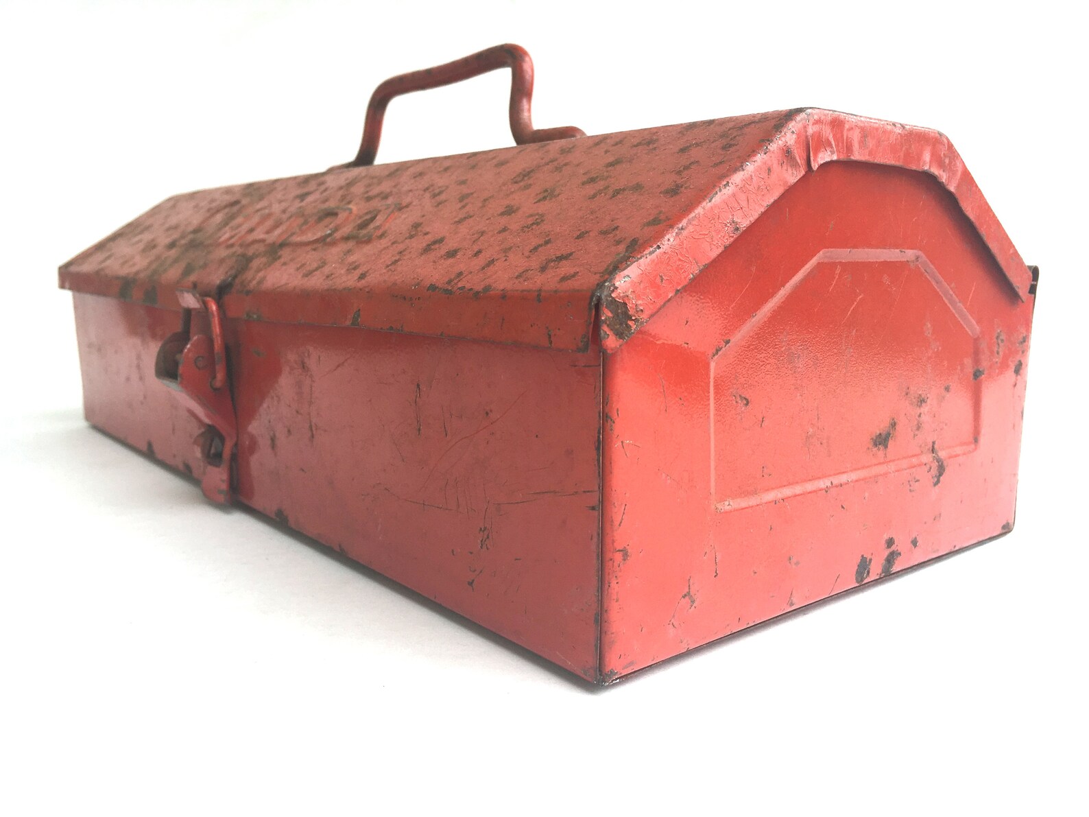 Vintage Red Toolbox Red Metal Tool Box Mada Brand Tool - Etsy