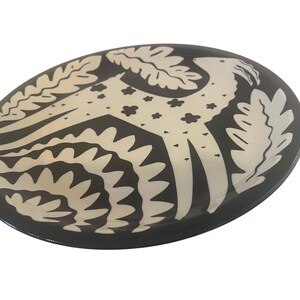 Vintage Folk Art Pottery Plate Hand Painted Whimsical Deer Ceramic Dish ...