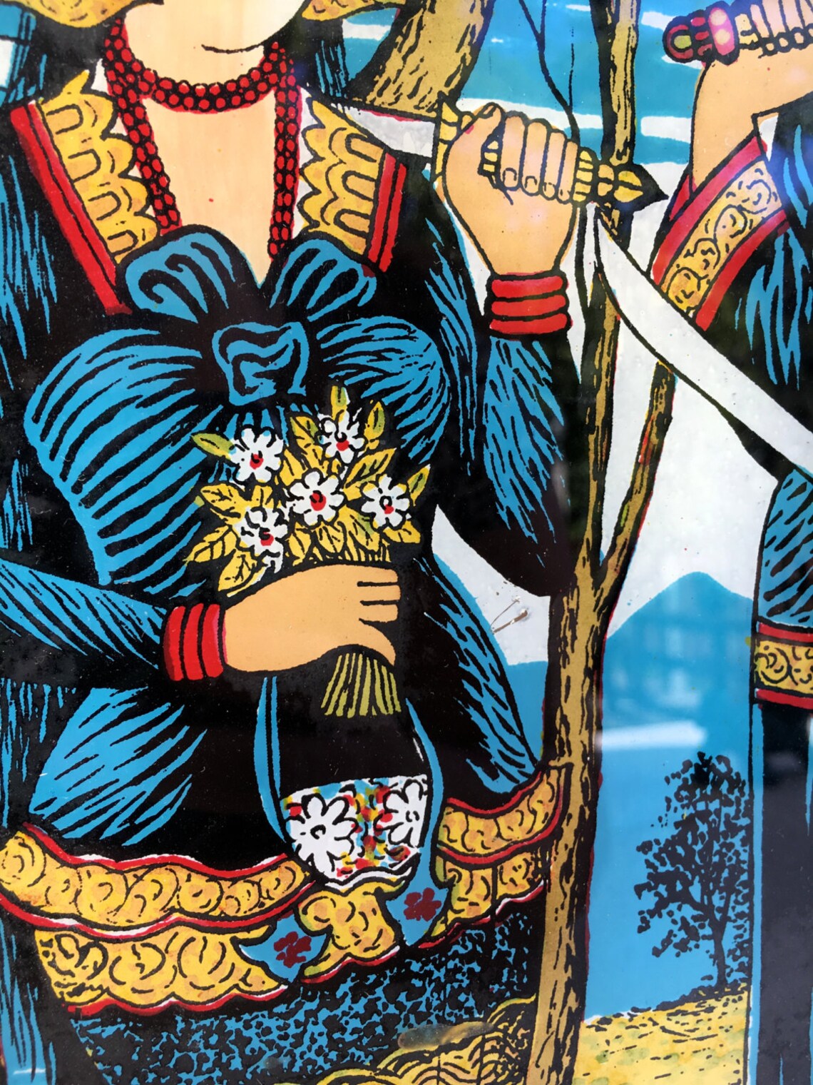 Vintage Reverse Glass Goddess Painting Portrait on Glass - Etsy