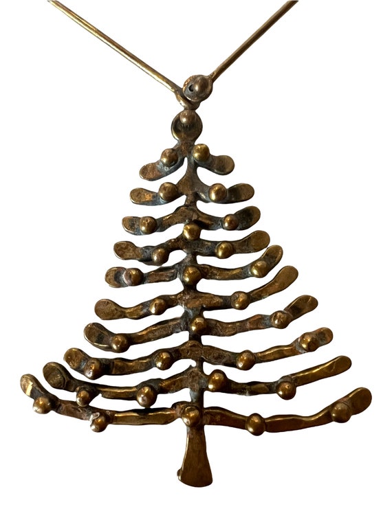 Mid Century Brutalist Tree Necklace~ One of a kind Br… - Gem