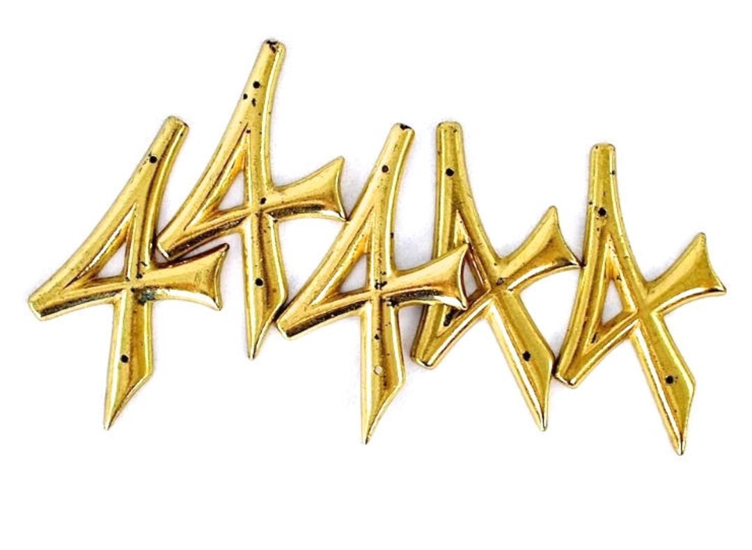 Vintage Brass House Number ~number Four ~ Wall Art Vintage Salvage ...