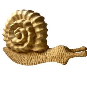 Vintage Folk Art Snail Sculpture ~ Hand Carved Wooden Shell ~ Whimsical ...