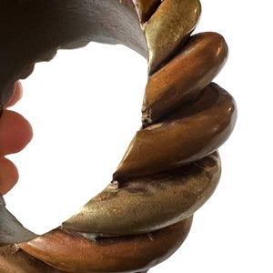 Vintage Mixed Metal Bangle ~ Chunky Coiled Silver, Copper & Brass Over ...