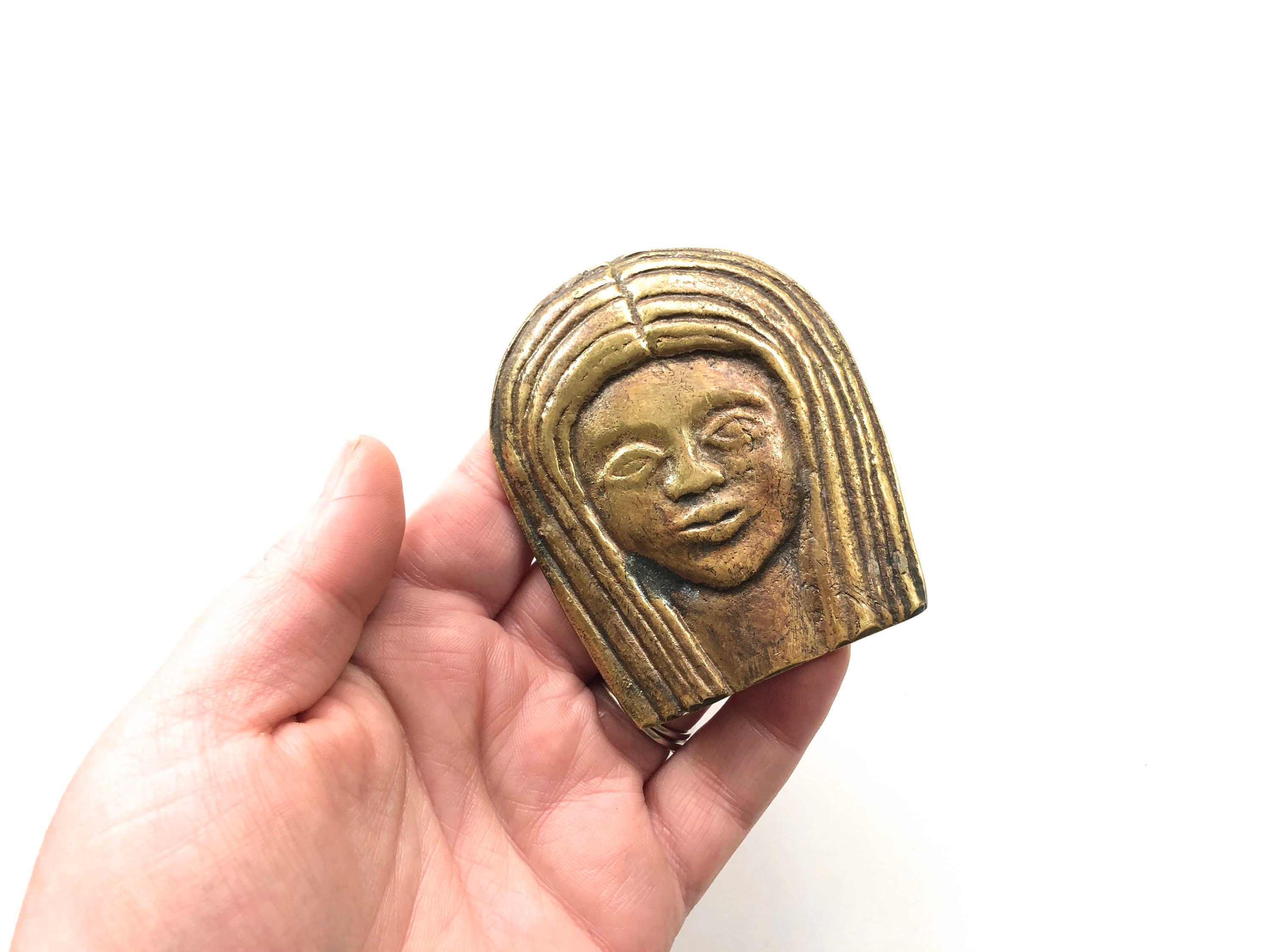 Vintage Woman's Face Belt Buckle One of a Kind Brass | Etsy