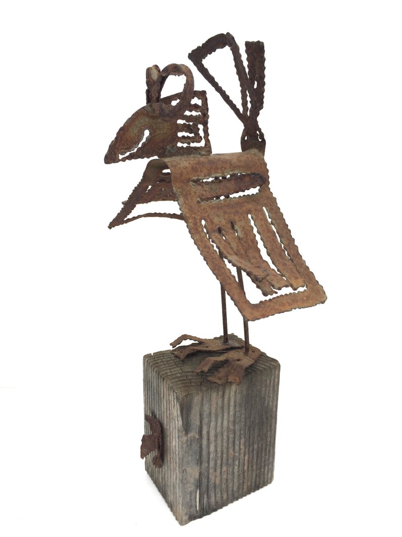 Mid Century Brutalist Sculpture Goofus Bird Metal Sculpture | Etsy