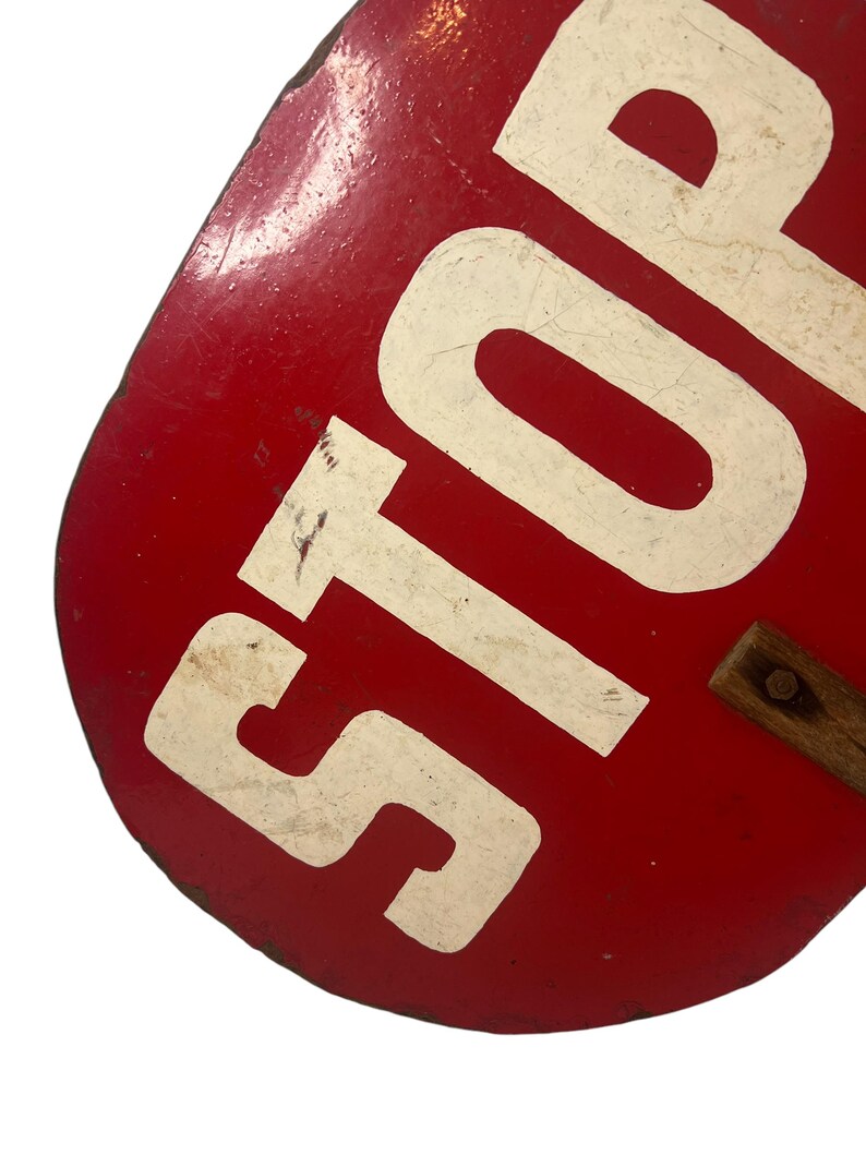 Vintage Hand Painted STOP Sign, School Crossing Guard Traffic Control ...