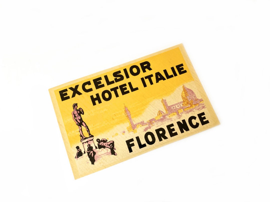 Vintage Florence Italy Luggage Label~ Firenze Excelsior Hotel ...