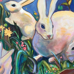 White Rabbit Oil Painting~ Large Original Signed Art Piece~ "white ...