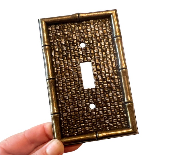 Mid Century Light Switch Cover ~ Tiki Bamboo Single Cover Plate ~ Woven ...