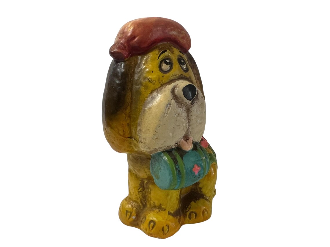 Vintage St. Bernard Dog Coin Bank~ Painted Paper Mache Piggy Bank ...