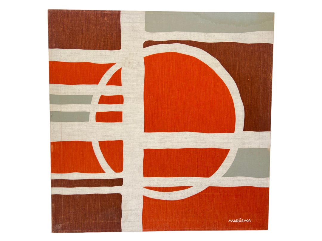 Vintage Marushka Abstract Textile ~ Colorful Canvas Pop Art~ Fall ...