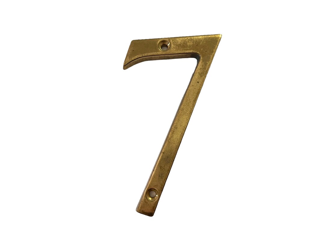 Vintage Brass House Number number Seven Wall Art Vintage Salvage Mid ...