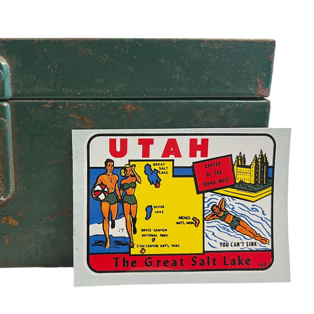 Vintage Salt Lake City Utah Decal - Travel Souvenir Sticker - Etsy