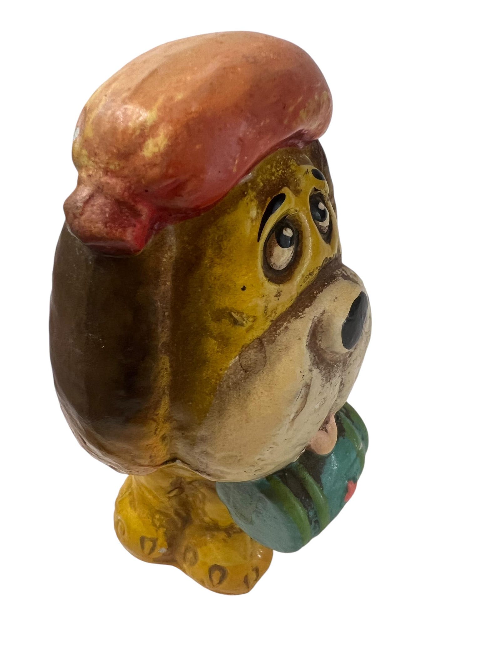 Vintage St. Bernard Dog Coin Bank~ Painted Paper Mache Piggy Bank ...