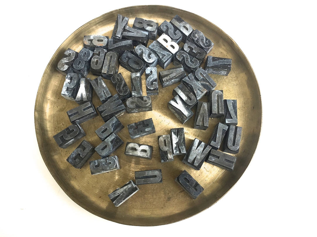 Vintage Metal Letterpress Blocks~ YOUR CHOICE 1 1/4" Antique Metal ...