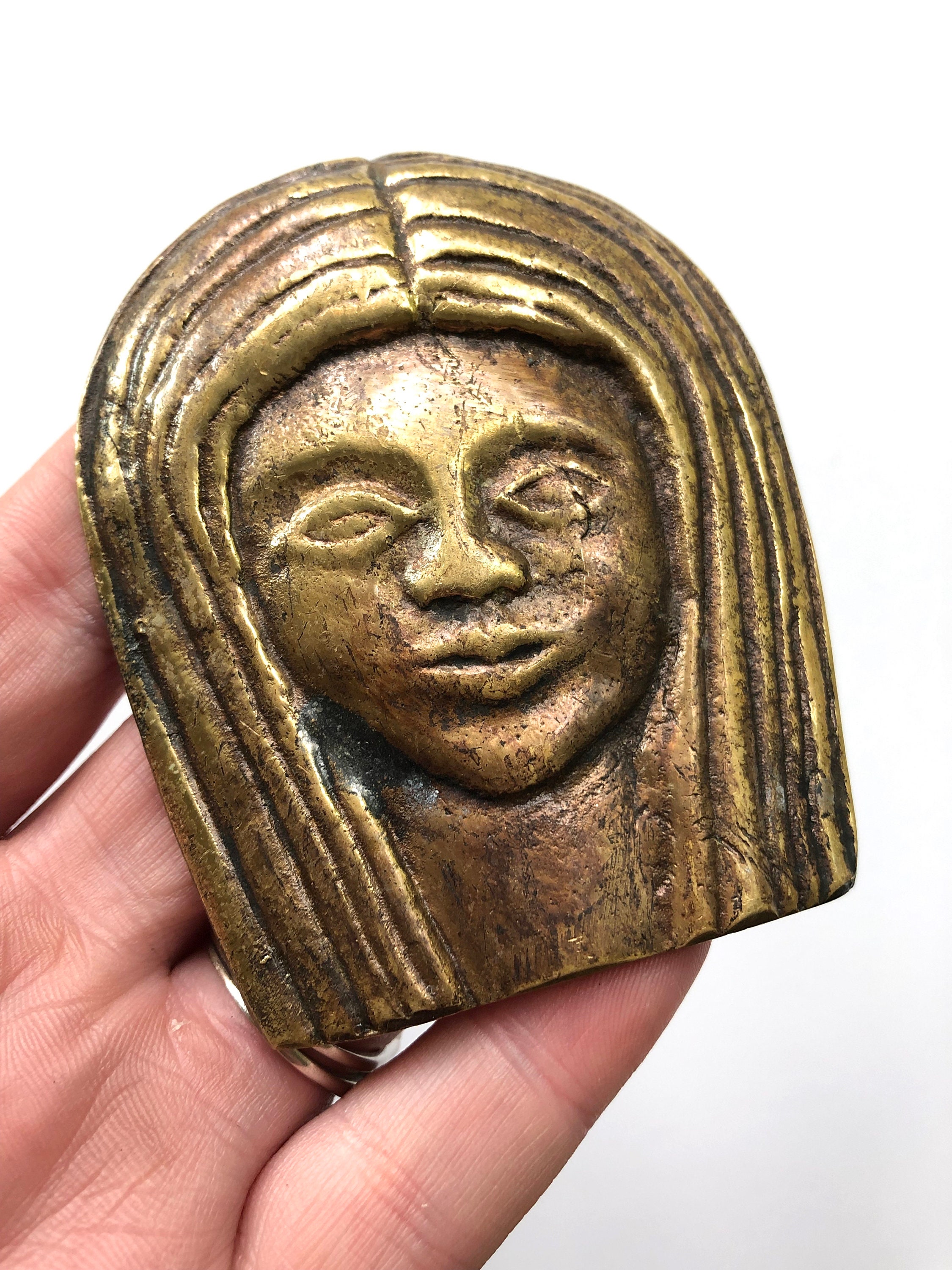 Vintage Woman's Face Belt Buckle One of a Kind Brass | Etsy