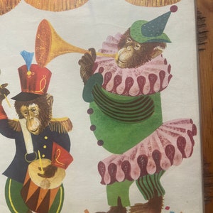 Vintage Framed Circus Monkey Print ~ Original Childs Book Plate ...