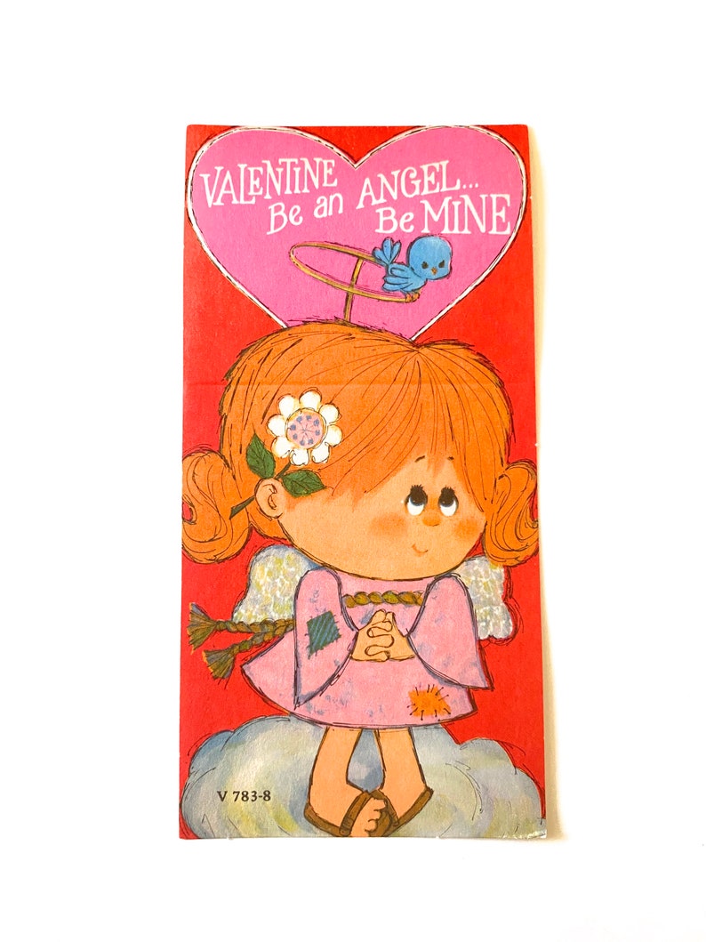 Vintage Valentines Day Angel Card valentine Be an Angel | Etsy