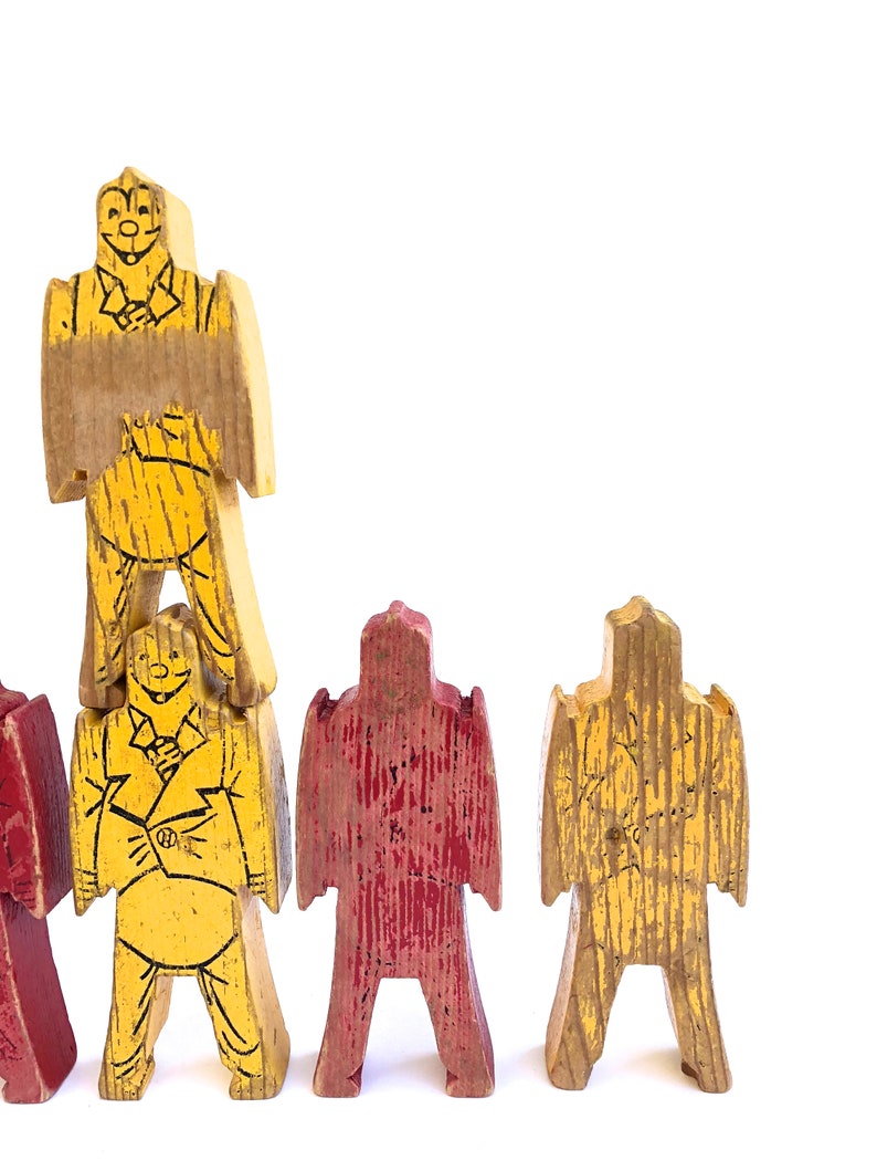 Vintage Stacking Clown Blocks 6 Wooden Toy Blocks Bill Ding | Etsy