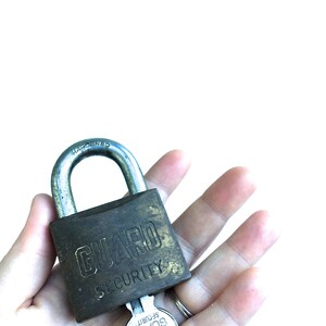 Vintage Guard Security Metal Lock~ Works W/ Original Key ~ Patina'd ...