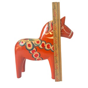 Vintage Large Red Dala Horse, Hand Carved Swedish Folk Art Decor - Etsy