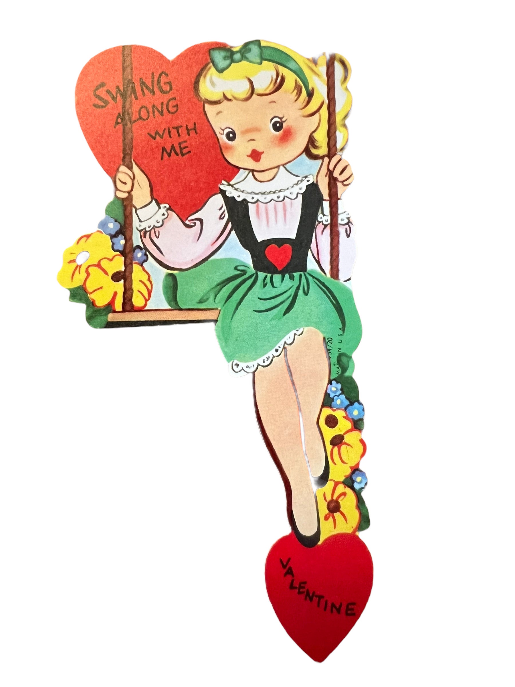 Vintage Swiss Miss Valentine Card, 1950s Blonde Pinup Die Cut - Etsy
