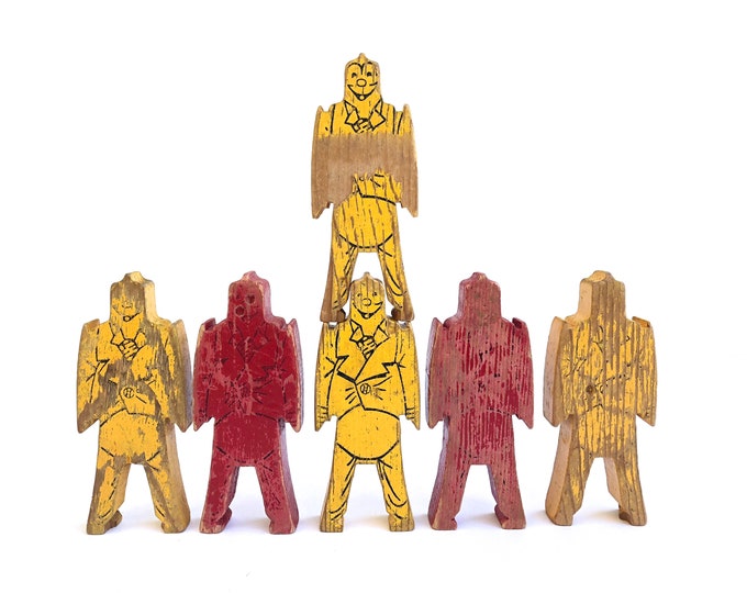 Vintage Stacking Clown Blocks ~6 Wooden Toy Blocks~ Bill Ding 1930's ...