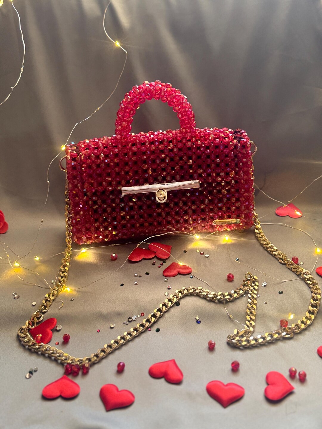 Sparkling Red Handmade Unique Bag - Etsy
