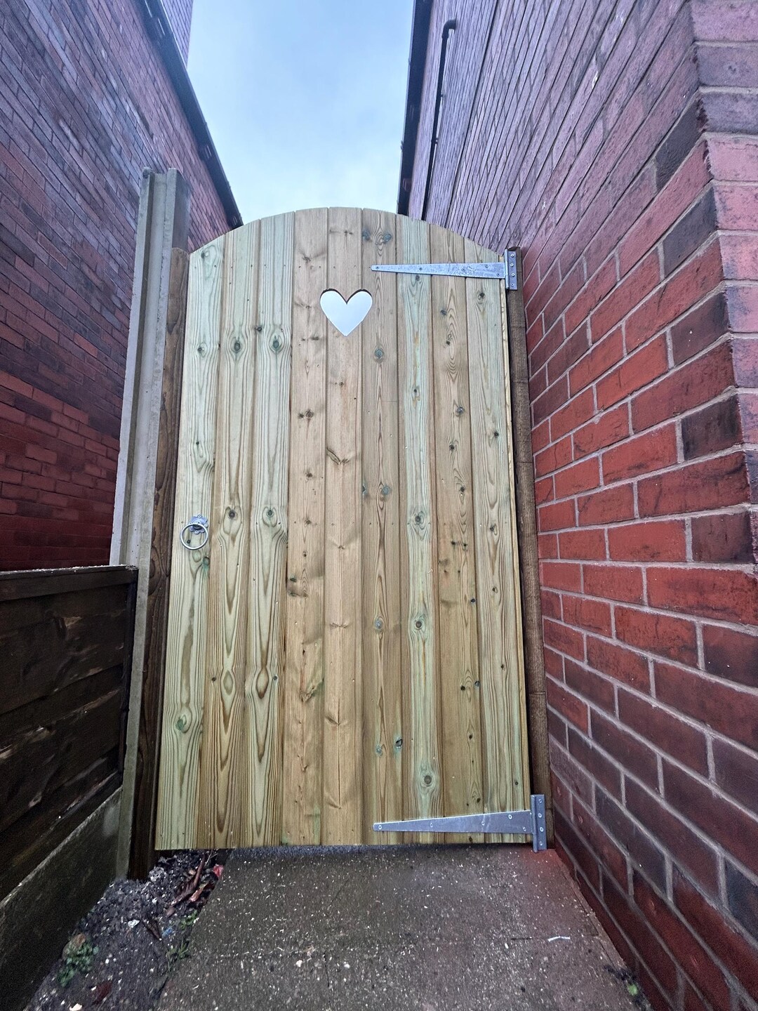 Love Heart Feature 5ft H X 3ft W Garden Gate Side Gate Pressure Treated ...