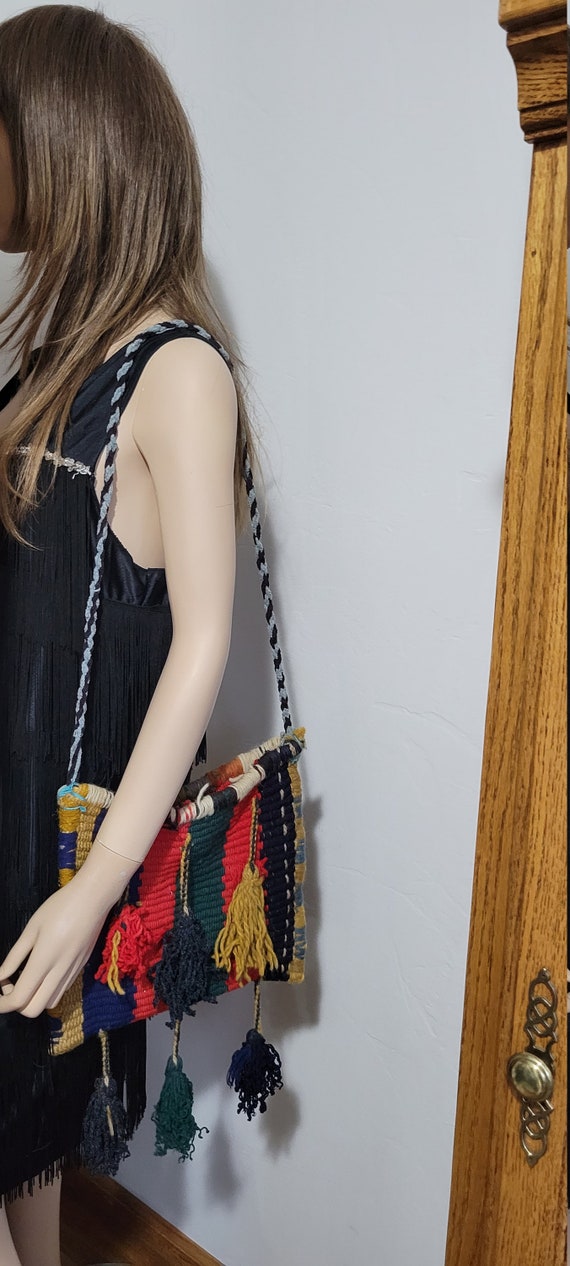 Antique 60s HIPPIE Woven Wool Recycle and Hand Dyed H… - Gem