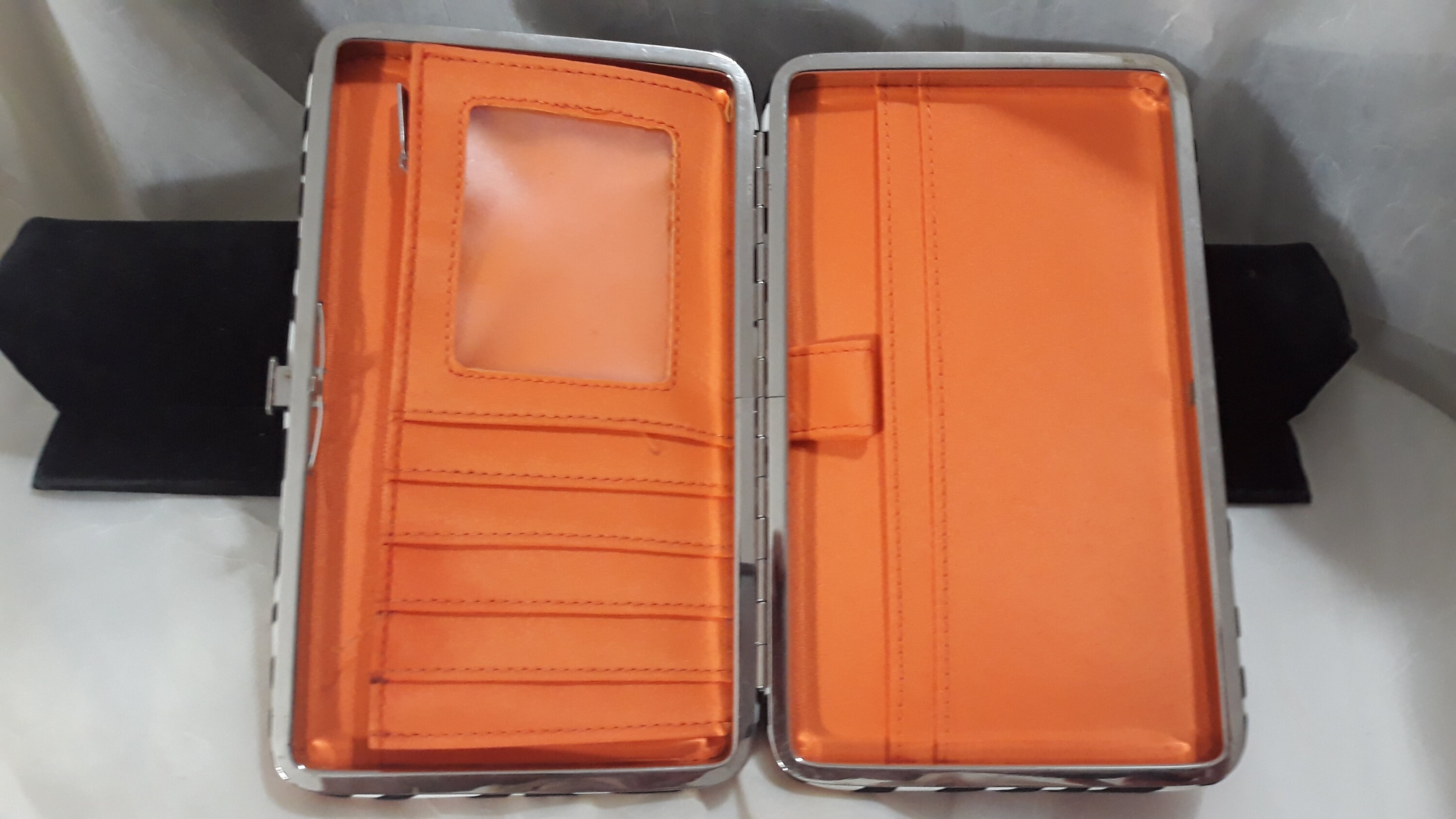 Hard Cover Wallet Orange Glamour Design Faux Patent Leather Vintage - Etsy