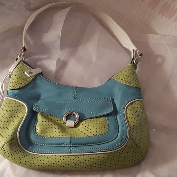 Bandolino Shoulder Blue and Green Italian Bag Great Condition - Etsy