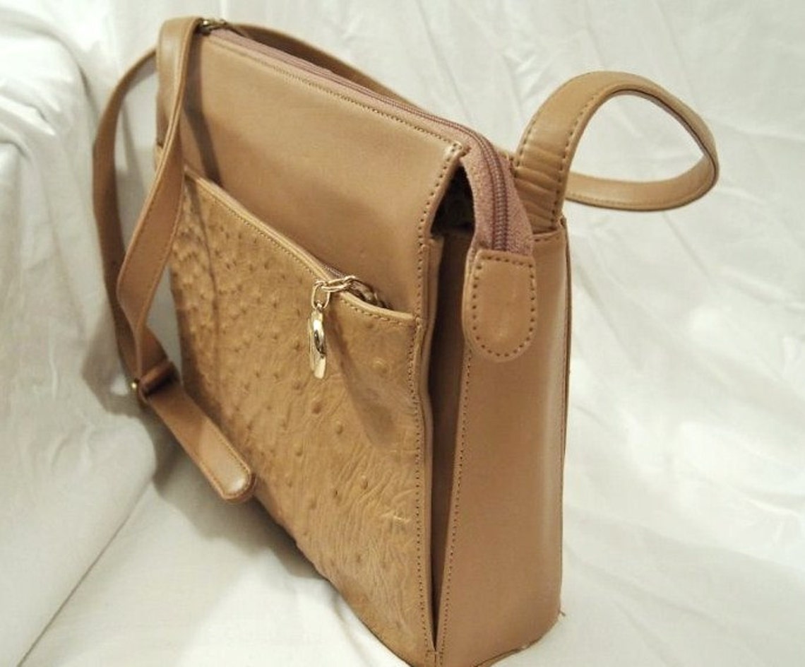GIANI Bernini Genuine Leather Bag Handbag Tan Color With Lots - Etsy