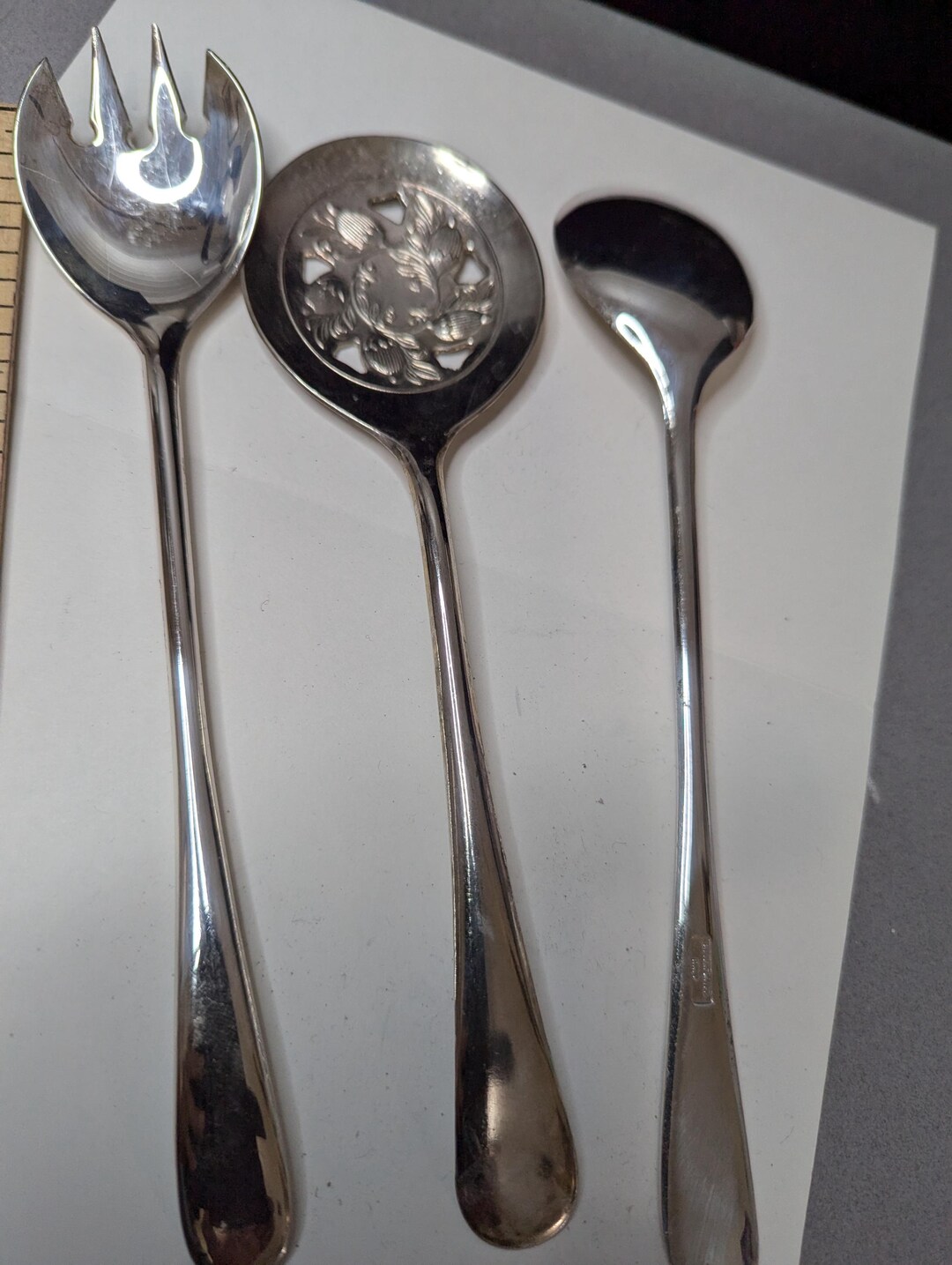 Vintage Large Serving Spoons Set of 3 Silver Plated Made in Italy - Etsy