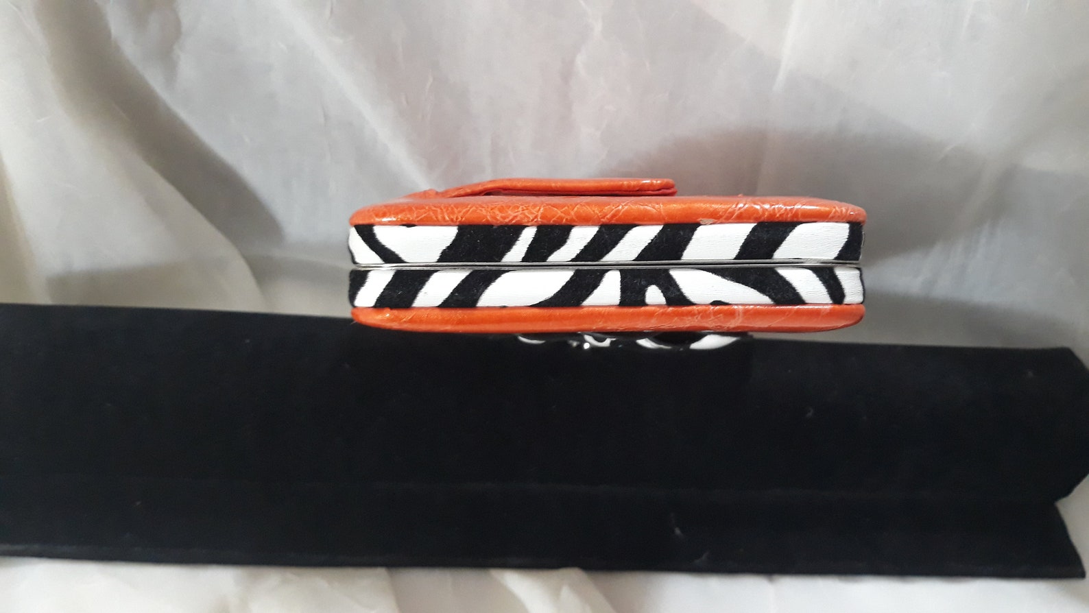 Hard Cover Wallet Orange Glamour Design Faux Patent Leather Vintage - Etsy