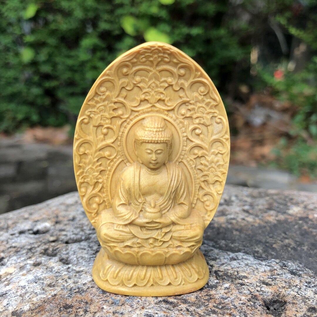 Hand Carved Small Mini Buddha Statue Buddhism Bhaisajyaguru Miniature ...