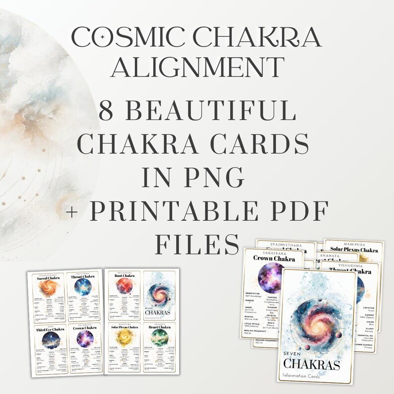 Starthemed Chakra Cards 8 Chakra Cards Printable Healing Information ...