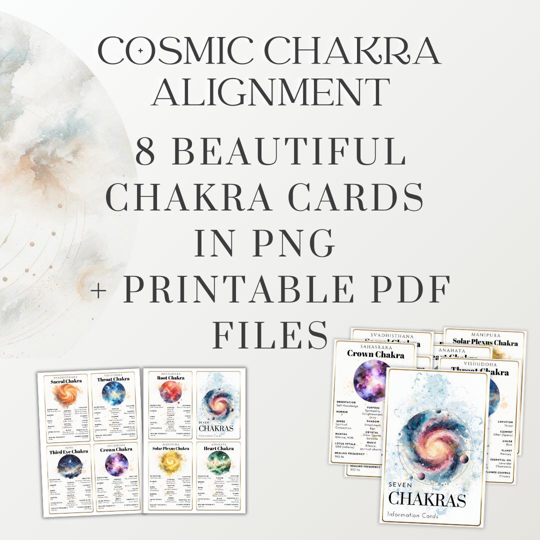 Starthemed Chakra Cards 8 Chakra Cards Printable Healing Information ...