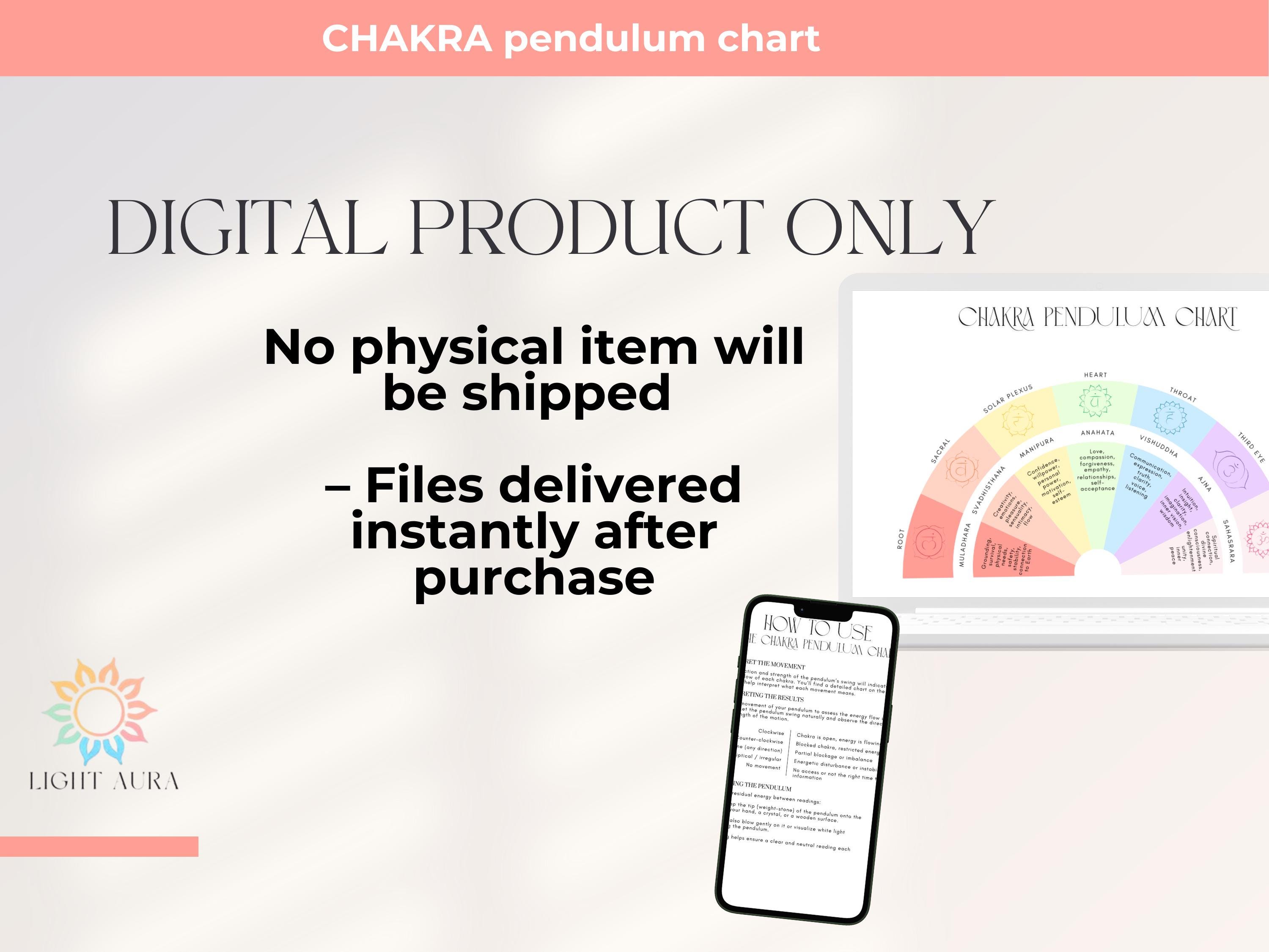 Chakra Pendulum Chart Printable • Energy Healing Tool • Digital ...