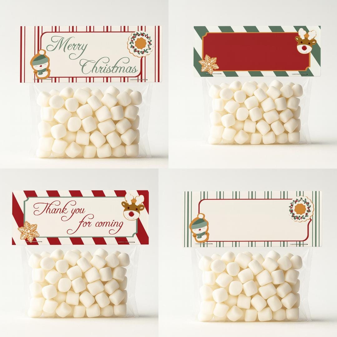 Christmas Gift Bag Labels Printable | Editable Canva Holiday Gift Tags ...