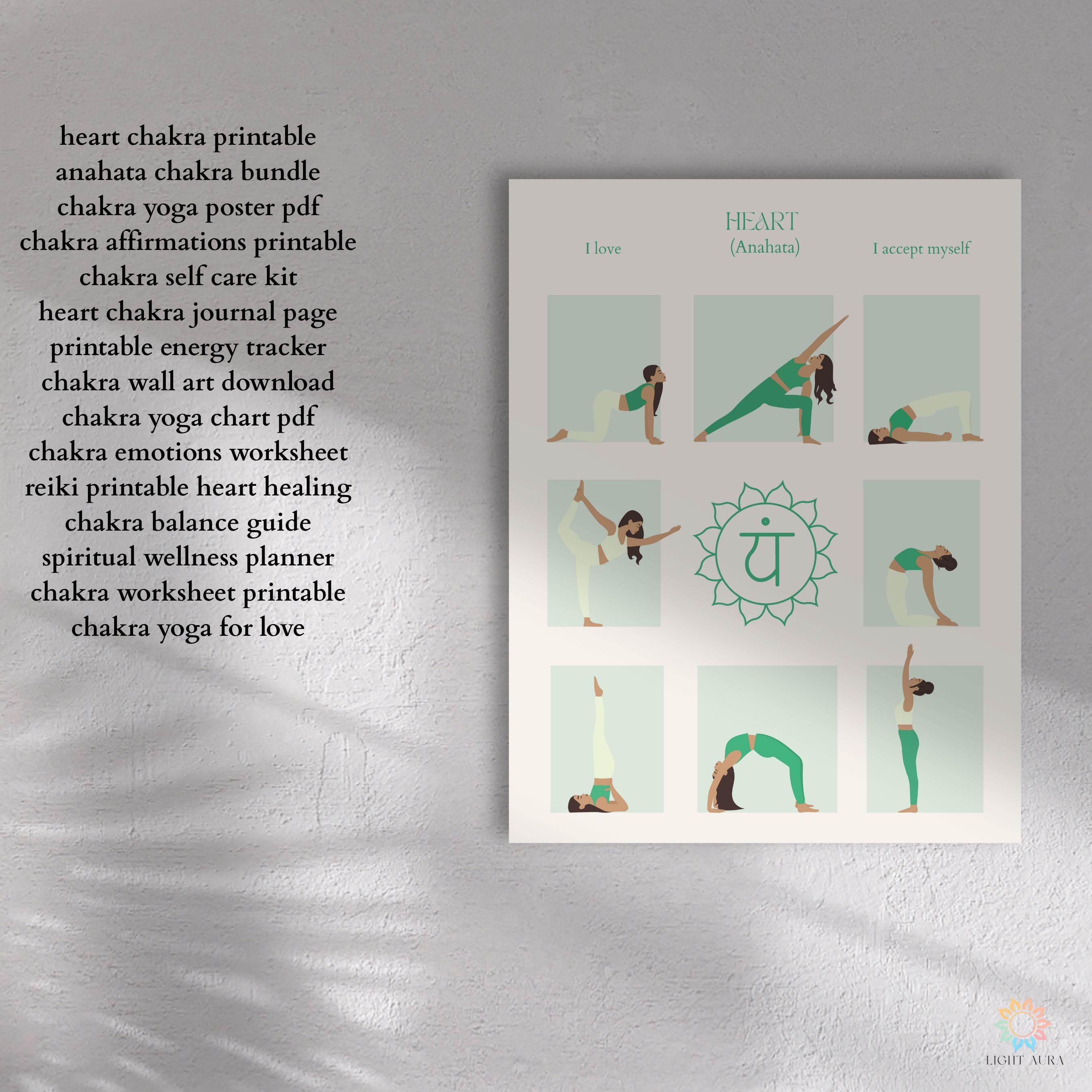 Heart Chakra Printable Bundle – Yoga Poses, Affirmations, Tracker ...