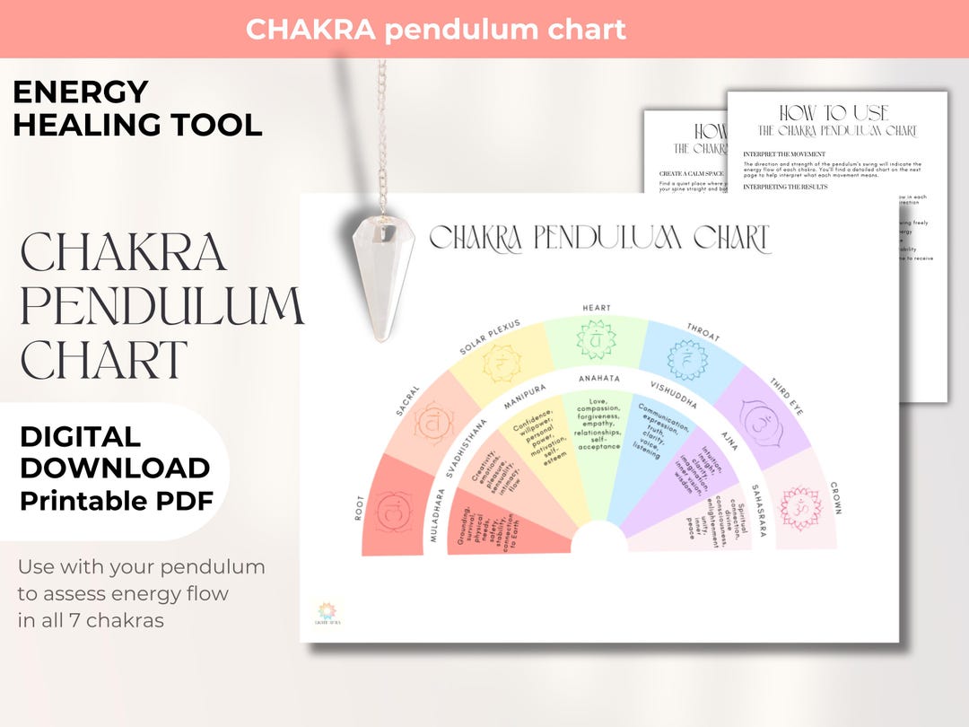 Chakra Pendulum Chart Printable • Energy Healing Tool • Digital ...