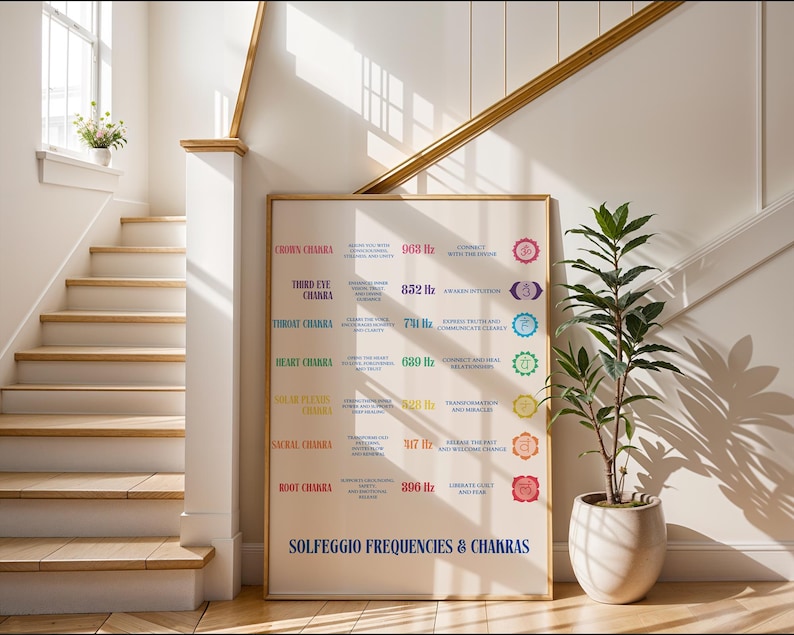 Solfeggio Frequencies & Chakras – Printable Pastel Poster | Energy ...