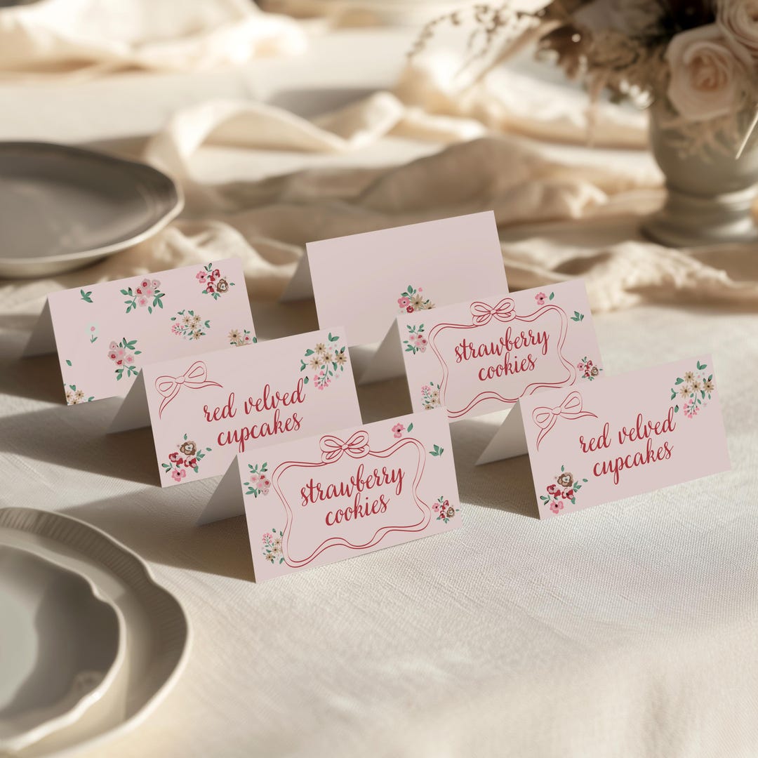 Sweetheart Table Cards Template | Editable Food & Dessert Labels | Baby ...