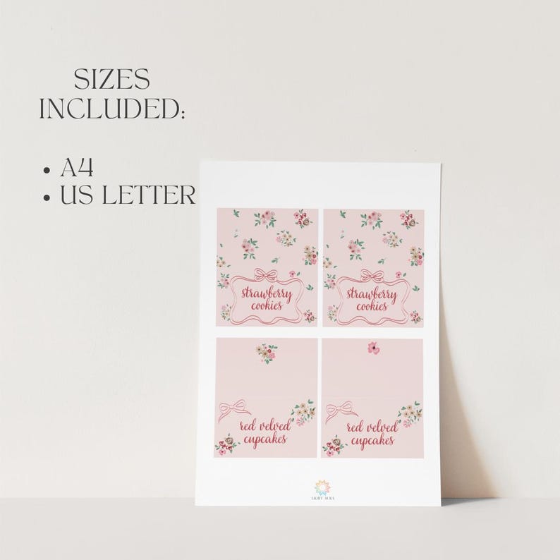 Sweetheart Table Cards Template | Editable Food & Dessert Labels | Baby ...