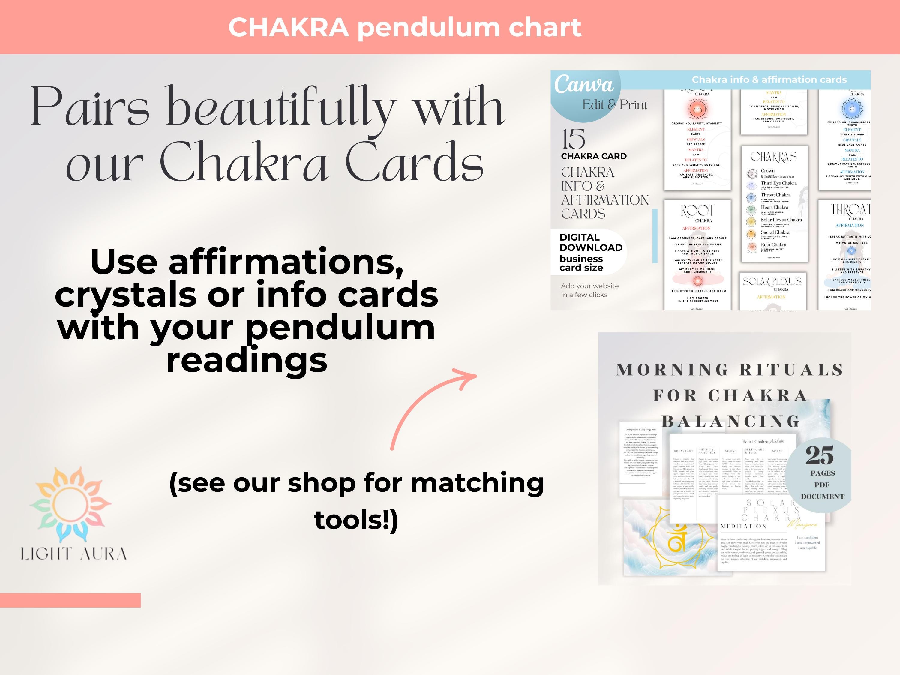 Chakra Pendulum Chart Printable • Energy Healing Tool • Digital ...