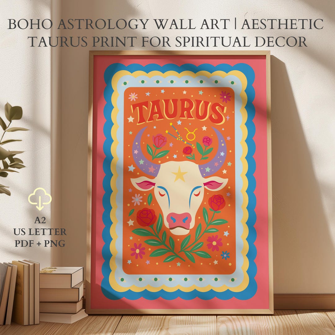 Taurus Zodiac Poster – A2 & US Letter Printable Wall Art | Taurus ...