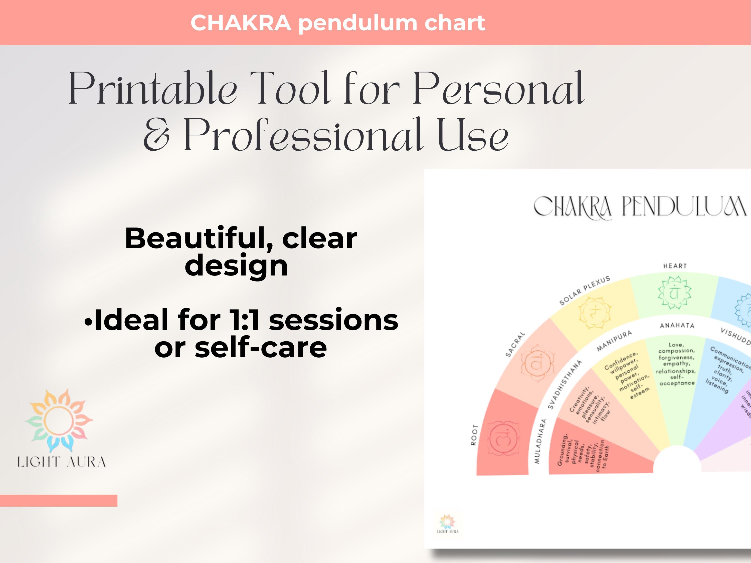 Chakra Pendulum Chart Printable • Energy Healing Tool • Digital ...