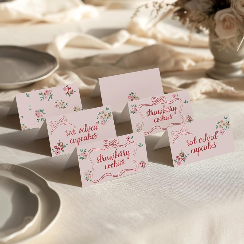 Sweetheart Table Cards Template | Editable Food & Dessert Labels | Baby ...